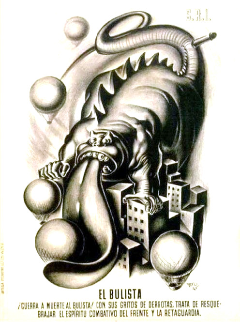 Cartel SRI_Caricatura Puyol_El Bulista_guerra española